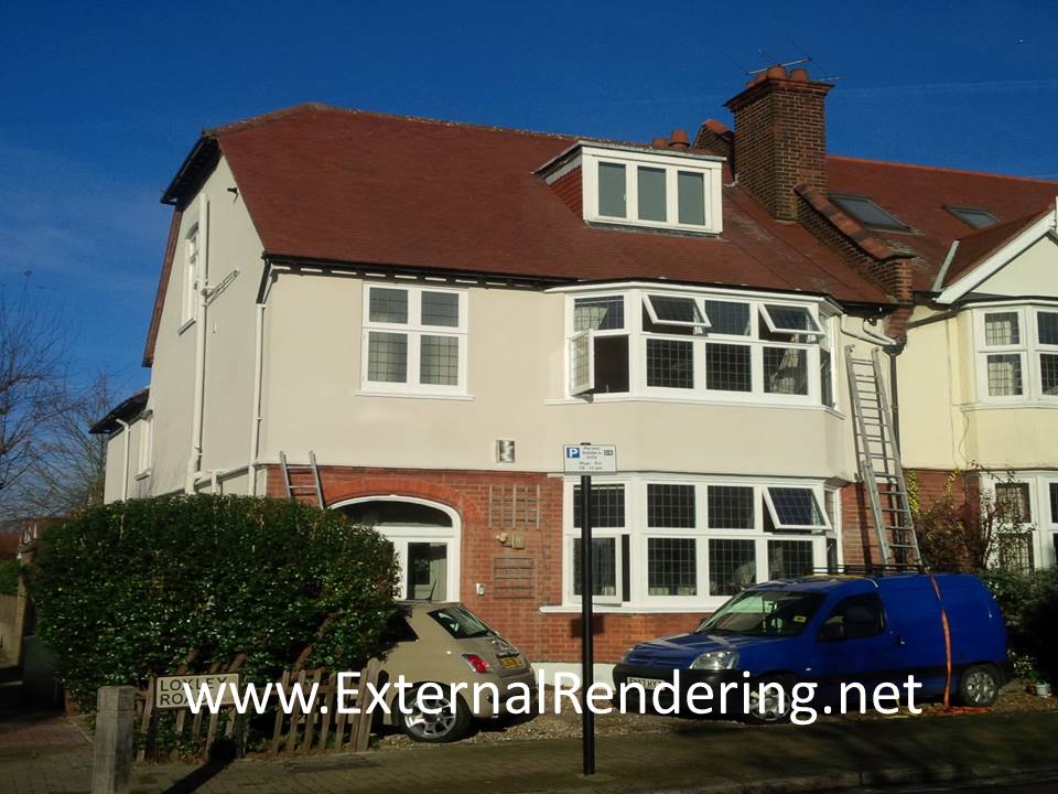 External_Rendering_White_Textured_Self_Coloured_Render_House_London | EWI Construction Ltd